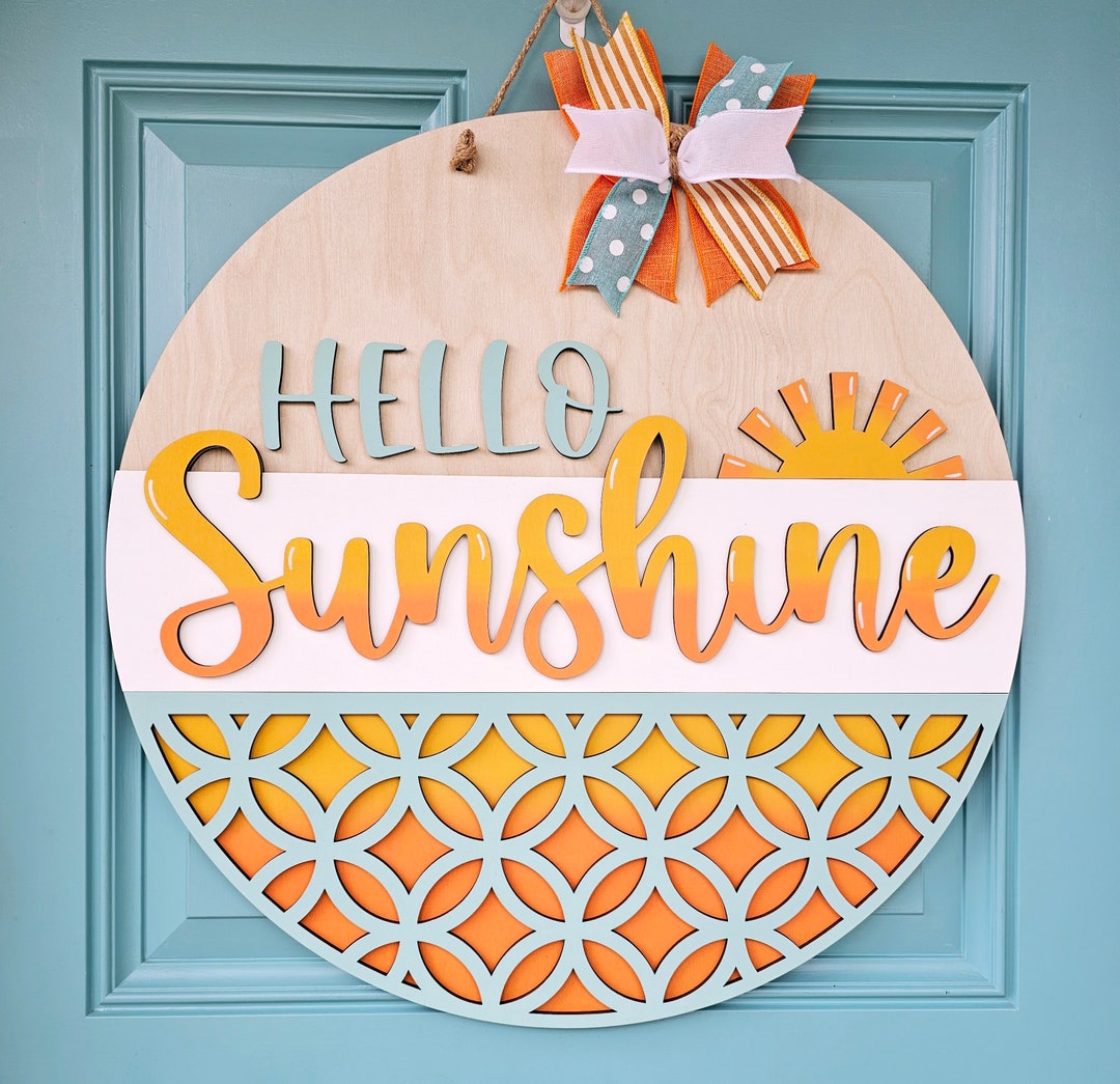 Hello Sunshine Door Hanger | Sun Rays Door Hanger | DIY Summer Door ...