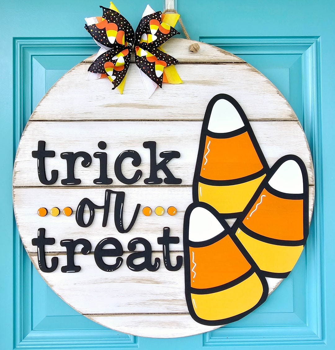 Trick or Treat Door Hanger | Candy Corn | Fall Door Hanger | DIY ...