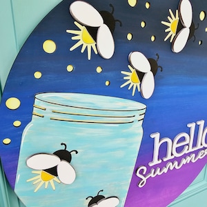 Hello Summer Fireflies Door Hanger | Summer Porch Decor | DIY Summer ...