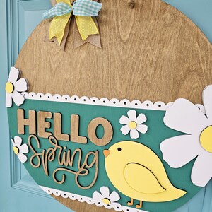 Hello Spring Chicky Door Hanger | Spring Bird Porch Decor | DIY Spring ...