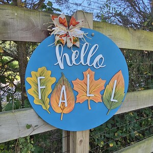 Hello Fall Leaf Door Hanger | Fall Leaves Door Decor | DIY Fall Leaves ...