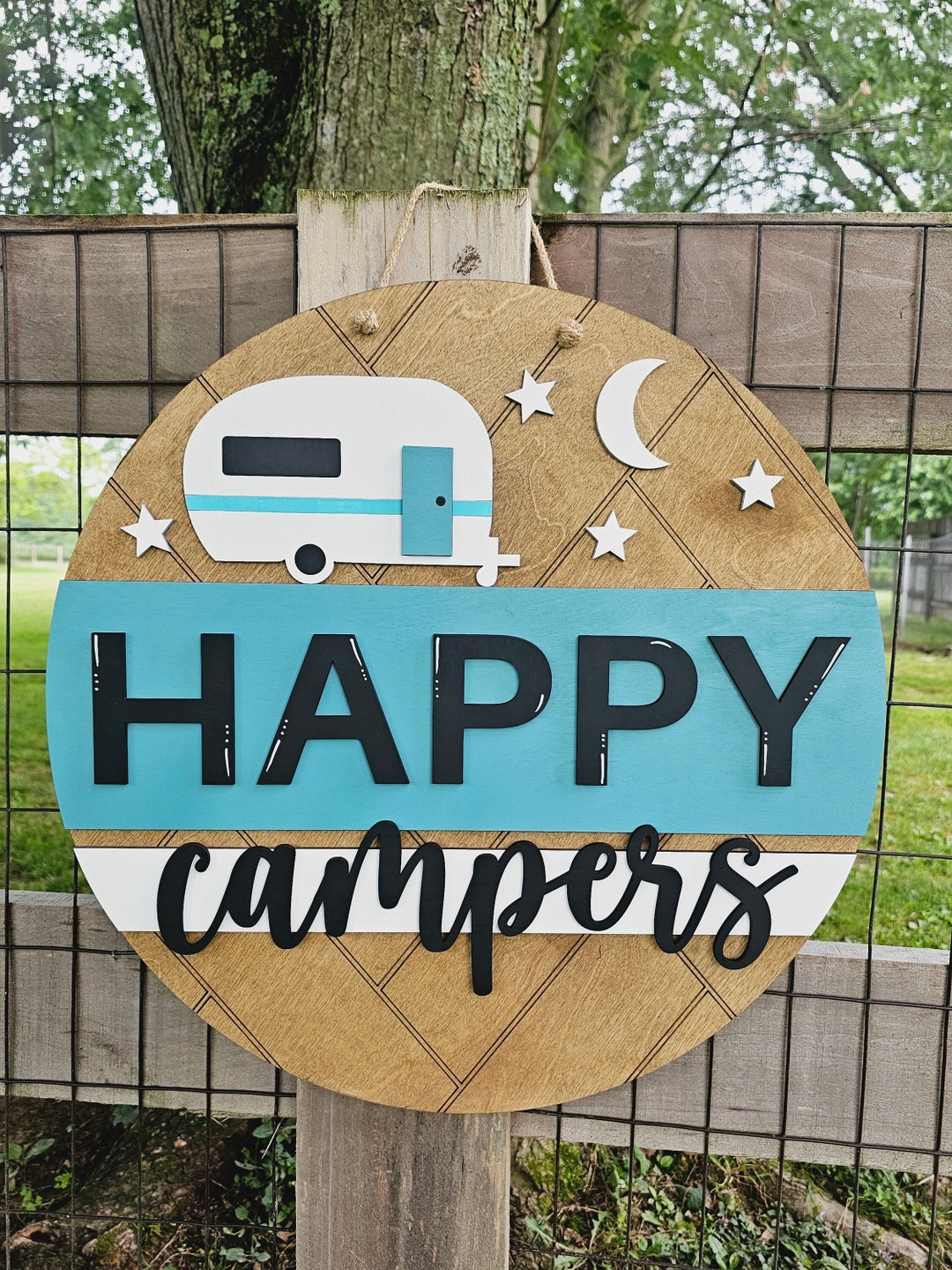Happy Camper | Camper Decor | Camping Door Hanger | DIY Camping Sign - Etsy