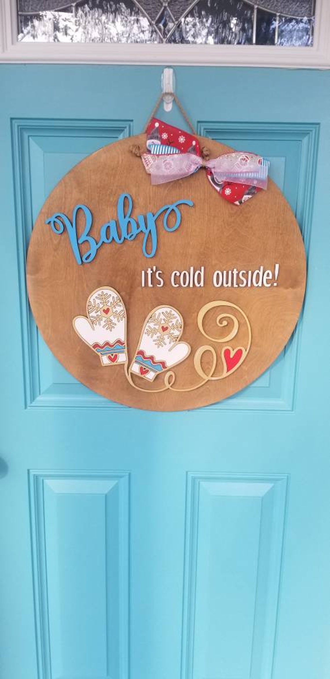 Baby Its Cold Outside Christmas Door Hanger Winter Door | Etsy