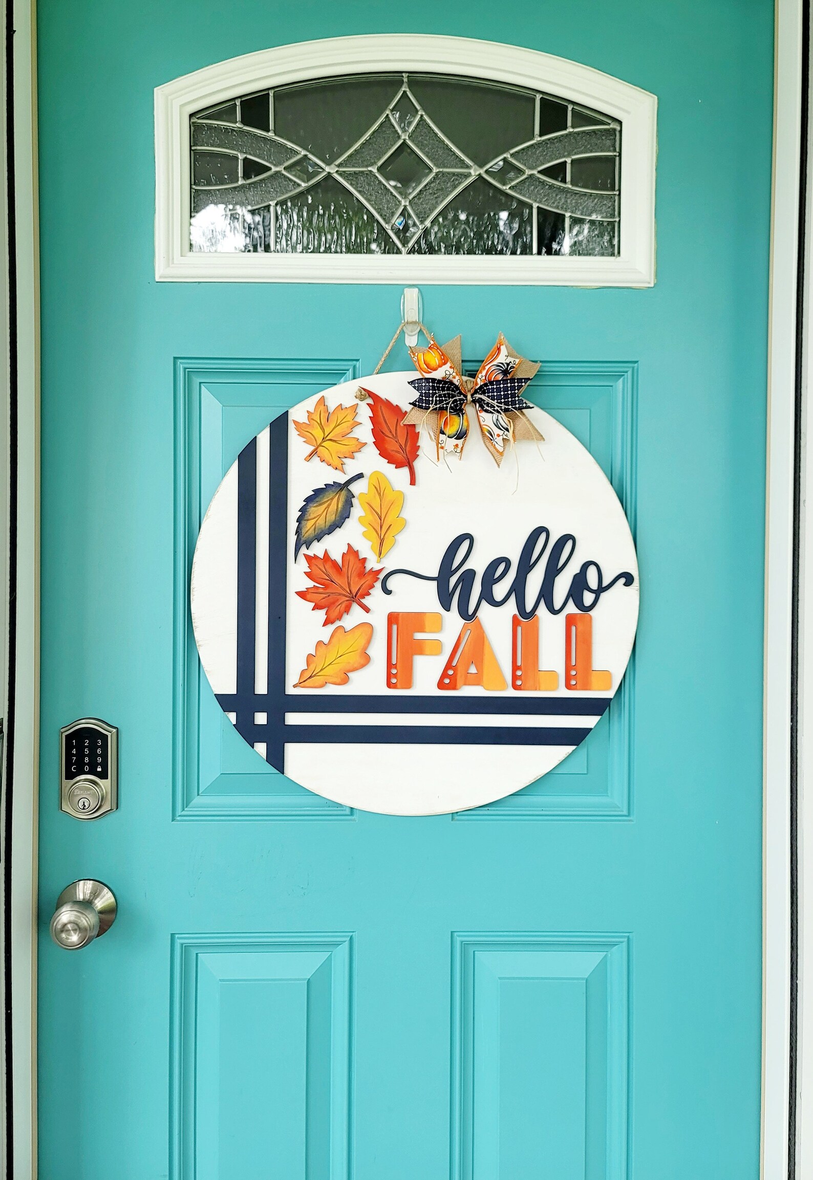 Hello Fall Door Hanger Fall Stitch Door Decor DIY Fall - Etsy