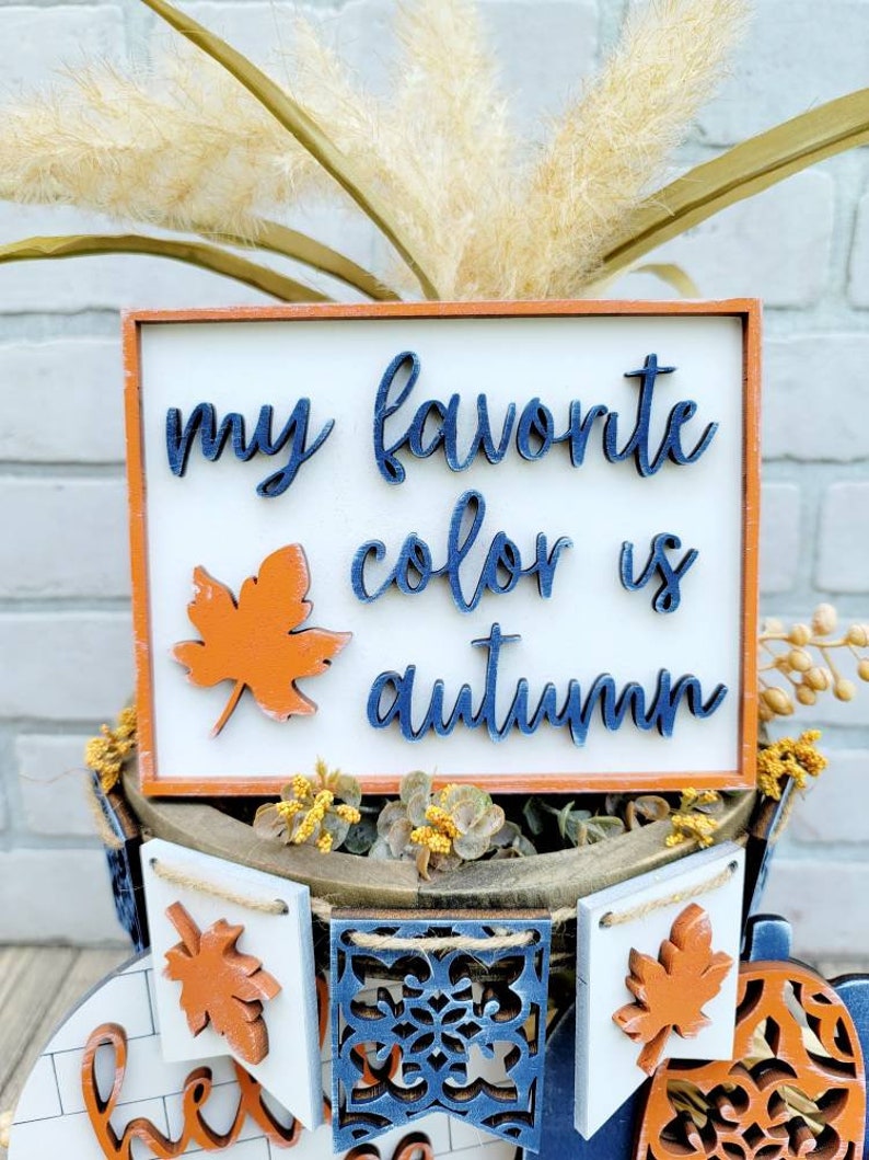 Autumn Tiered Tray Set Fall Tiered Tray Decor Set of 5 - Etsy