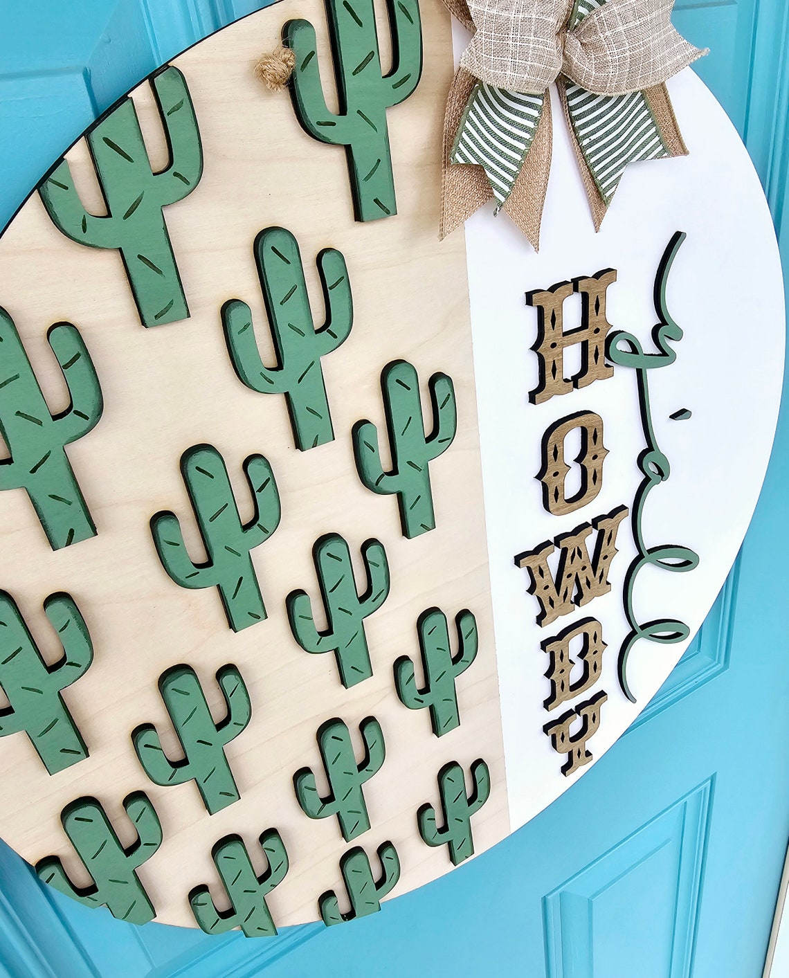 Howdy Y'all Cactus Door Hanger | Everyday All Year Door Hanger ...