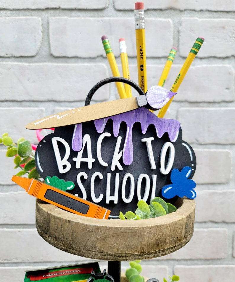 Back to School Tiered Tray School Tiered Tray Classroom - Etsy
