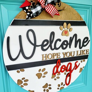 Welcome Hope You Like Dogs | Pet Door Hanger | Dog Door Hanger | DIY ...