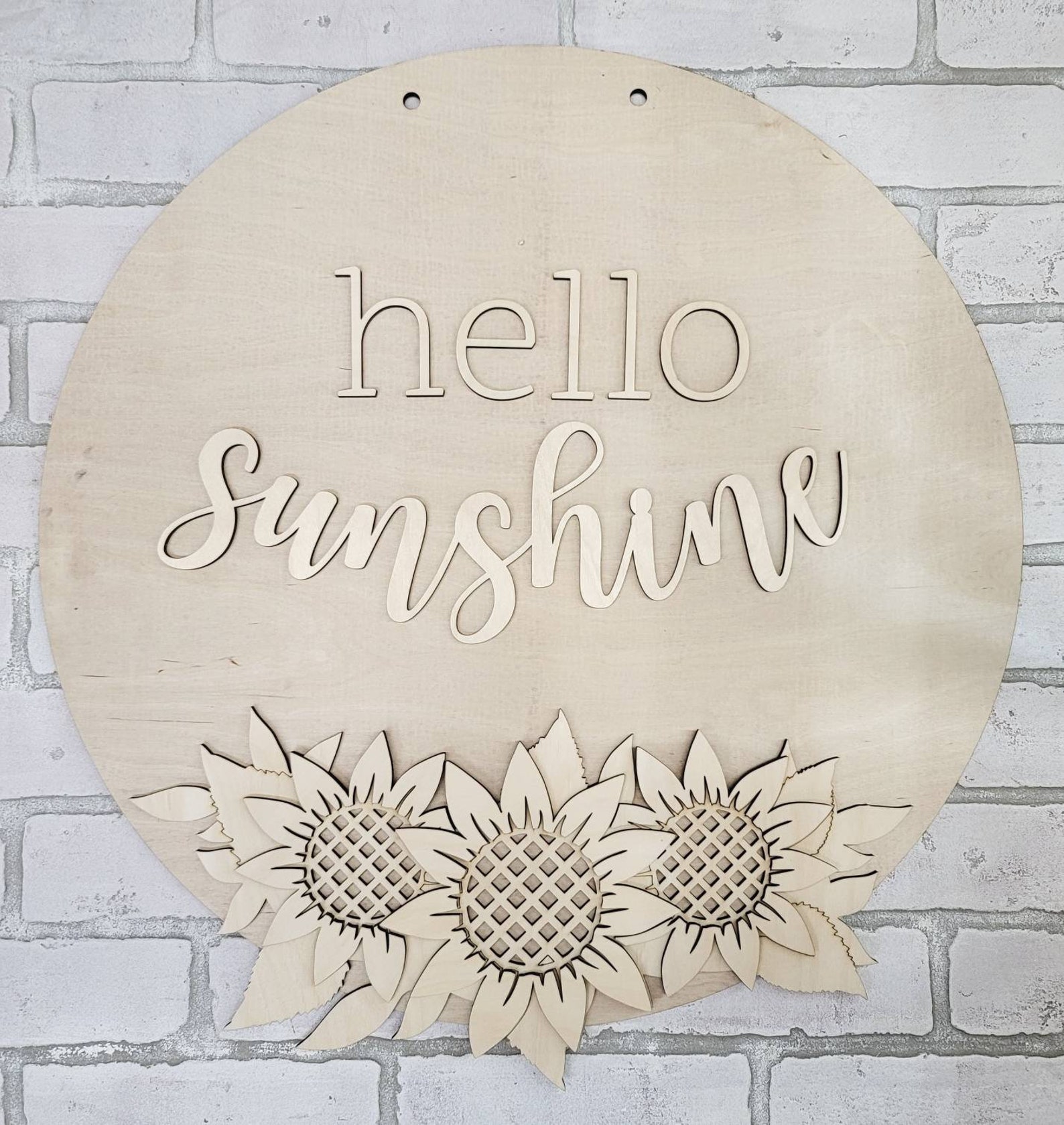 Hello Sunshine Sunflower Door Hanger DIY Sunflower Door - Etsy