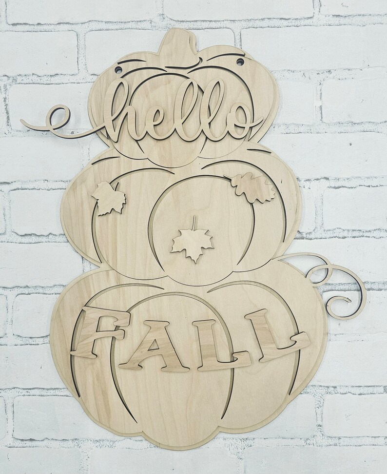 Stacked Pumpkins Door Hanger | Hello Fall Door Hanger | DIY Fall ...