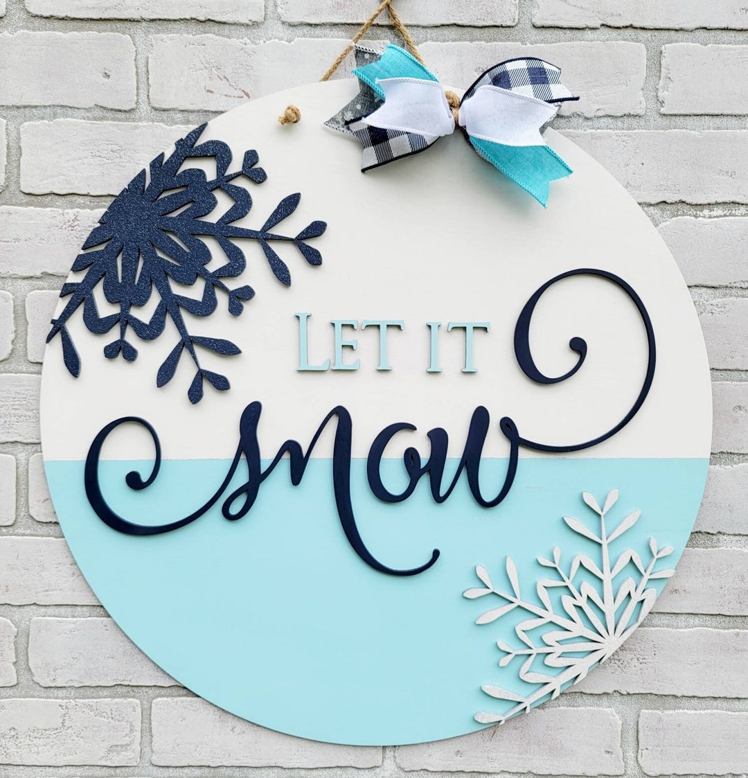 Let It Snow | Christmas Door Hanger | Winter Door Hanger | DIY Winter ...