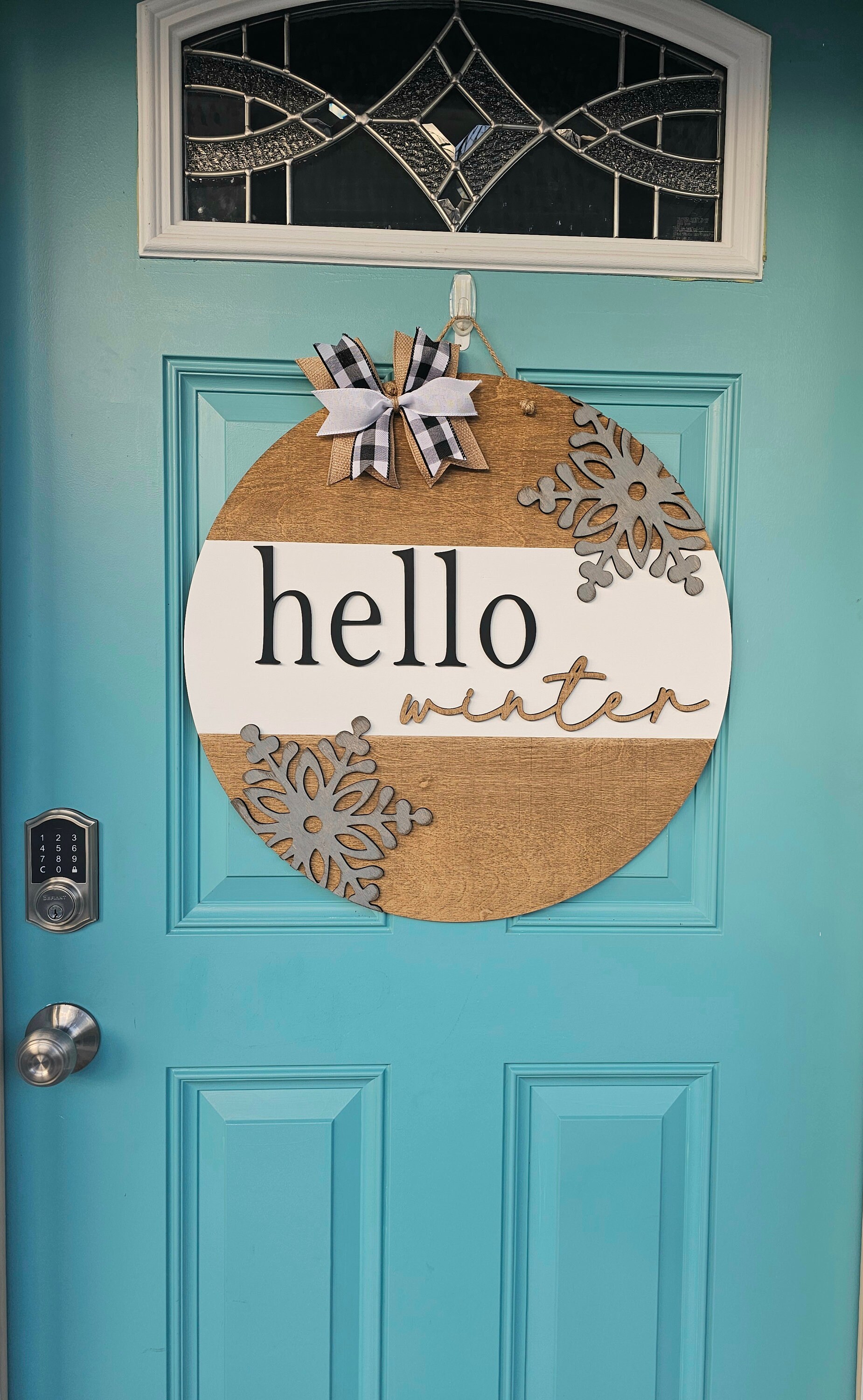 Hello Winter Classic Snowflake Door Hanger | Hello Winter Door Hanger ...