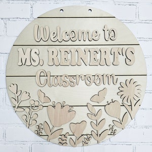 Personalized Floral Classroom Door Hanger | Teacher Gift | Classroom ...