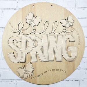 Hello Spring Butterfly Door Hanger | Spring Porch Decor | DIY Spring ...