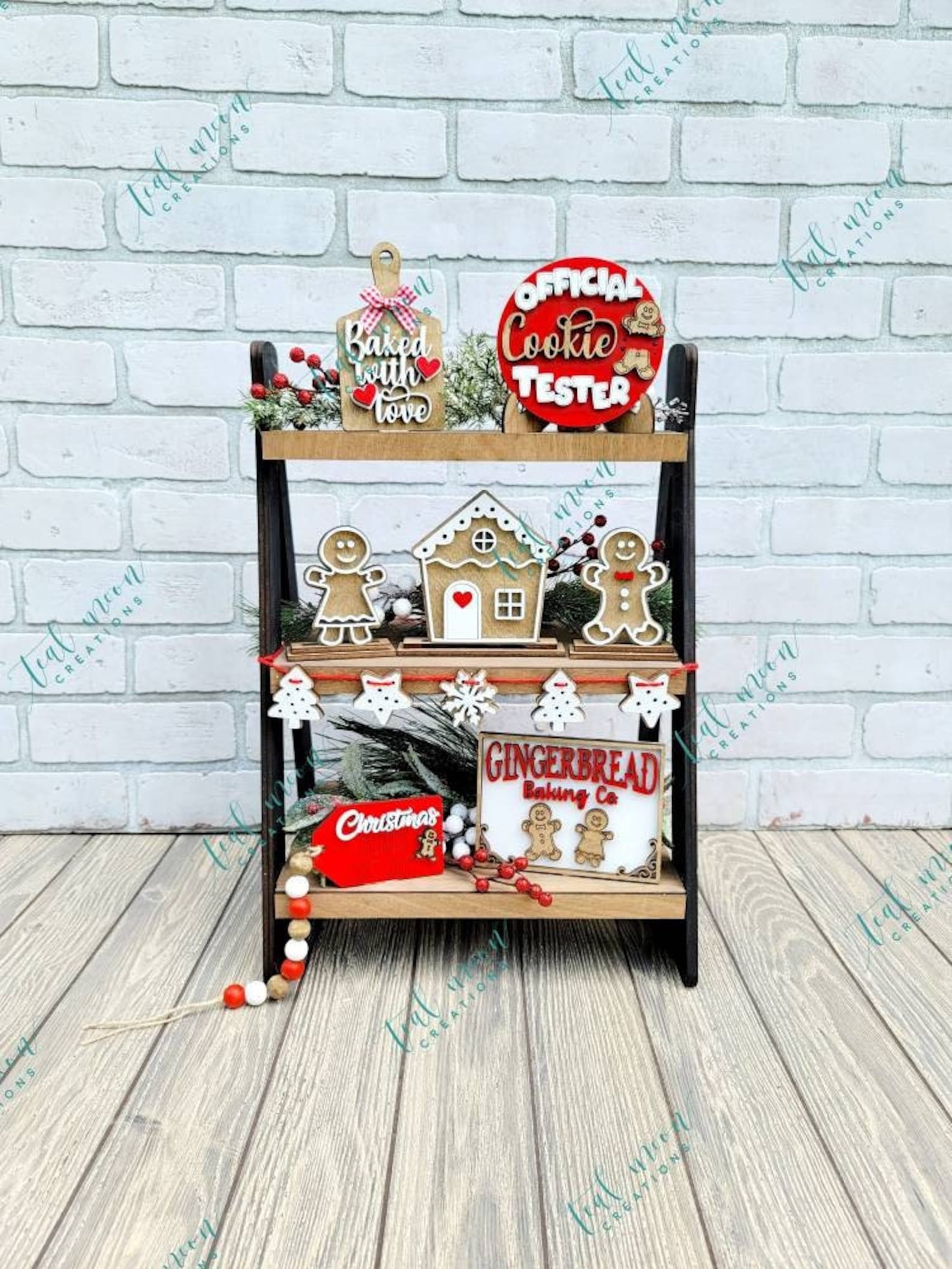 Gingerbread Tiered Tray Set Christmas Tiered Tray Set Set - Etsy