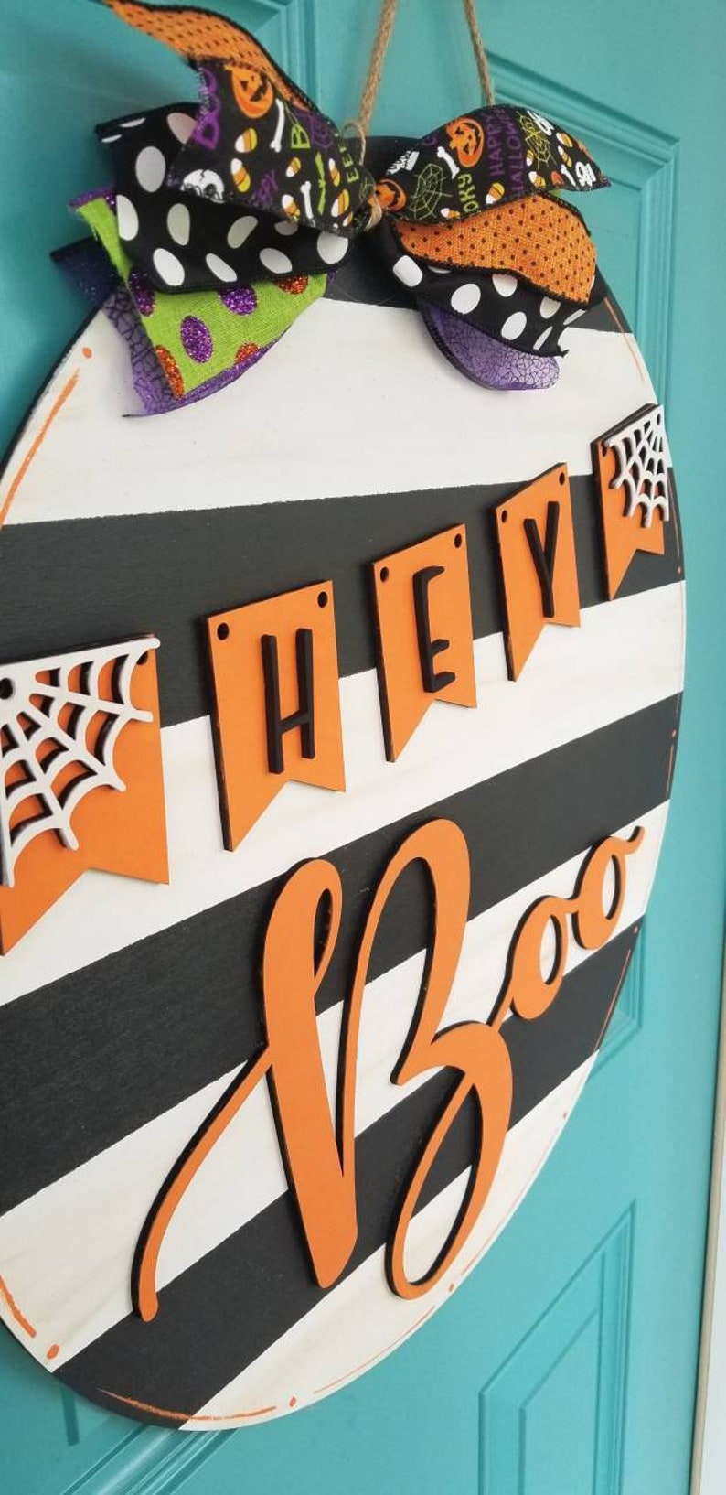 Hey Boo Halloween Door Hanger Halloween Porch Decor - Etsy