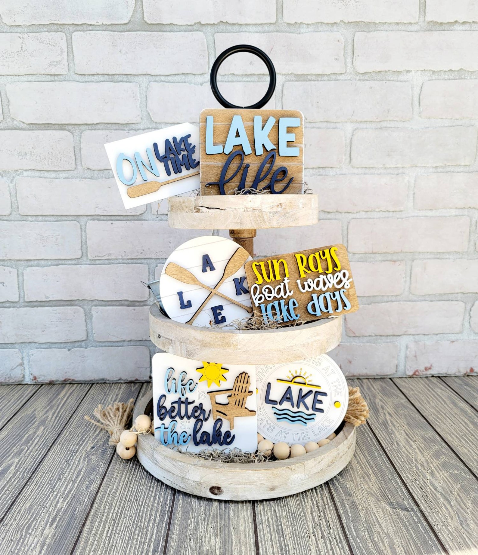 Lake Tiered Tray Set Lake Life Set of 6 DIY Lake Decor - Etsy