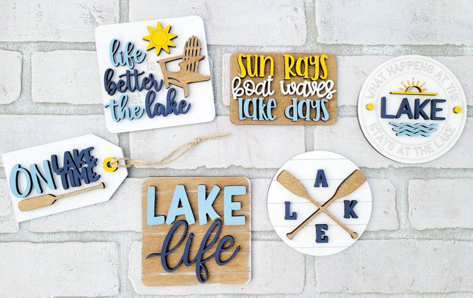 Lake Tiered Tray Set Lake Life Set of 6 DIY Lake Decor - Etsy