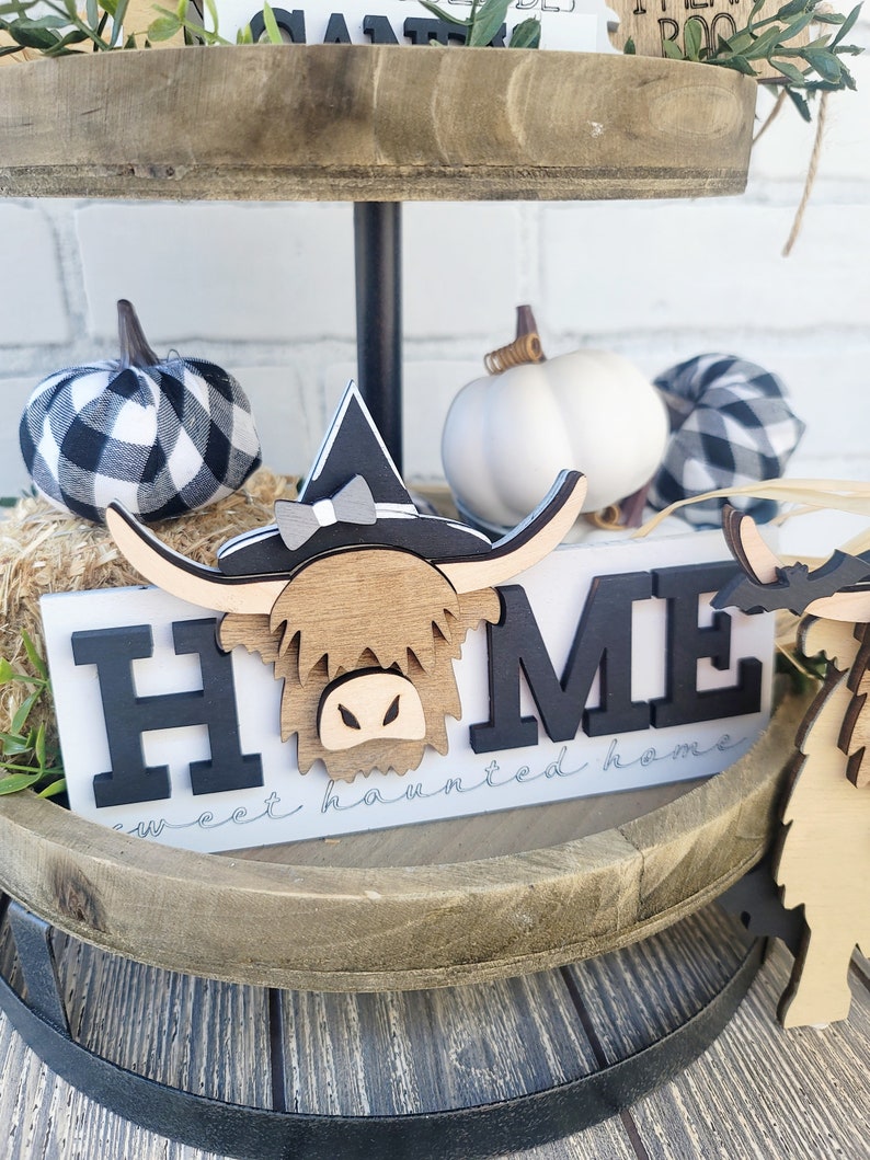 Halloween on the Farm Tray Set | Halloween Cow Tray Decor | Set of 5 ...