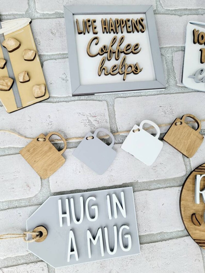 Coffee Tiered Tray Set Set of 6 Coffee Lover Gift DIY - Etsy