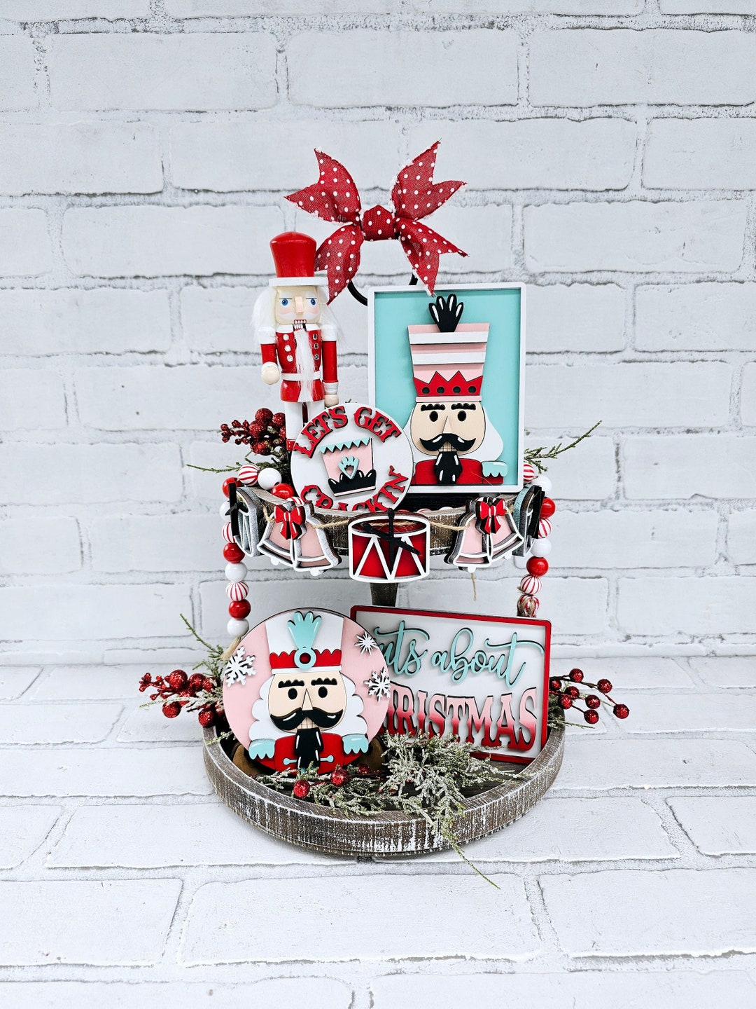 Nutcracker Tiered Tray Set | Christmas Tiered Tray Set | Set of 6 | DIY Nutcracker Tiered Tray ...