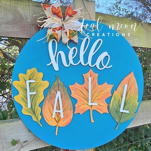Hello Fall Leaf Door Hanger | Fall Leaves Door Decor | DIY Fall Leaves ...