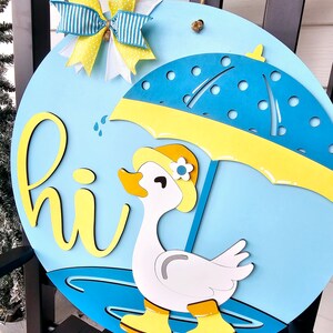 Spring Duck Door Hanger | Spring Rain Door Decor | Duck in Rainboots ...