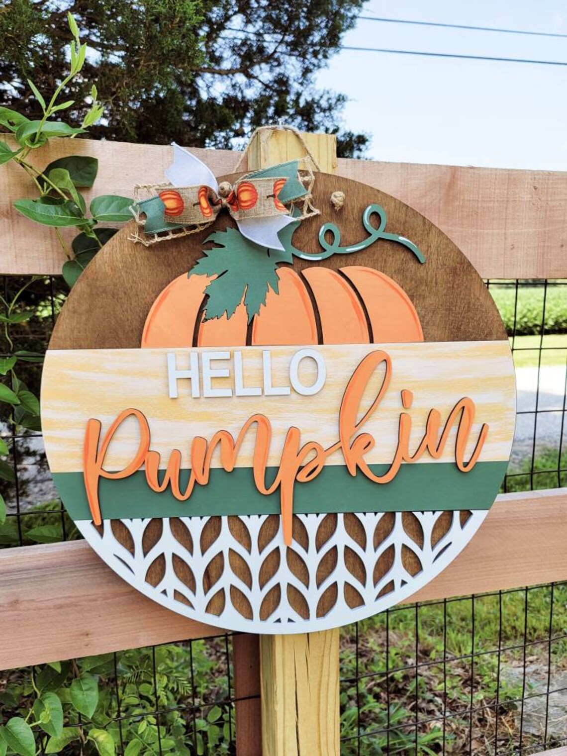 Hello Pumpkin Door Hanger Fall Door Hanger DIY Fall - Etsy