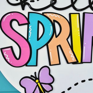 Hello Spring Butterfly Door Hanger | Spring Porch Decor | DIY Spring ...