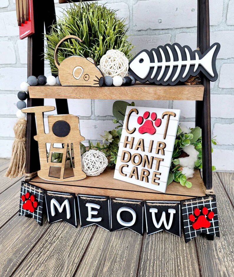 Cat Tiered Tray Set | Tiered Tray Sets | Pet Tiered Tray | Cat Hair Don ...