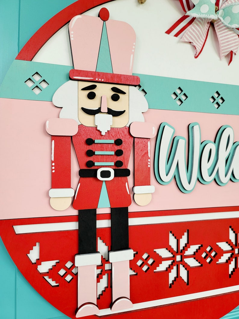Nutcracker Door Hanger Retro Christmas Decor DIY Christmas - Etsy