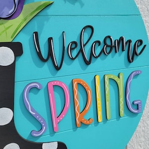 Welcome Spring Rainboots Door Hanger | Spring Porch Decor | DIY Spring ...