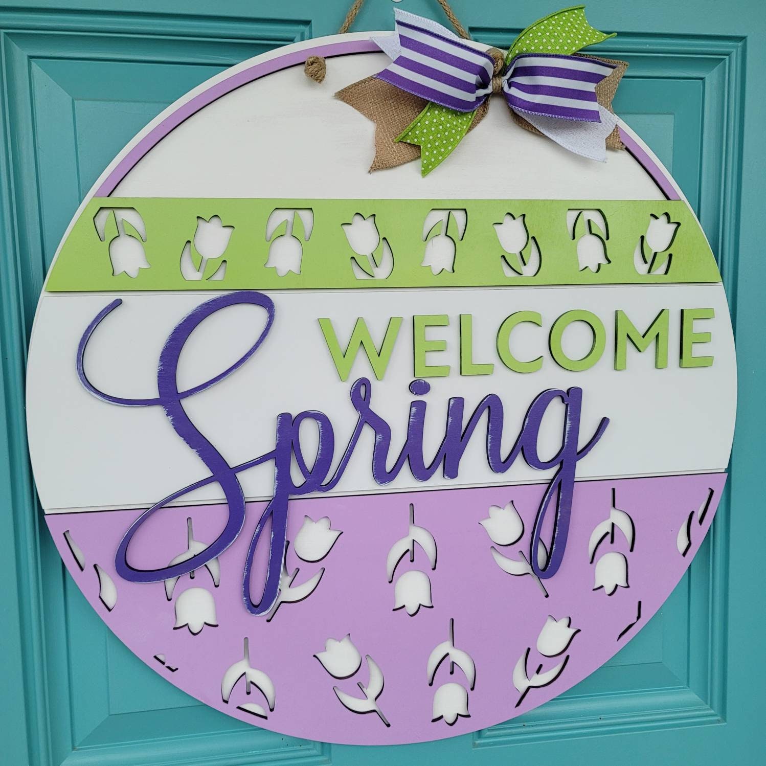Welcome Spring Door Hanger Spring Porch Decor DIY Spring - Etsy