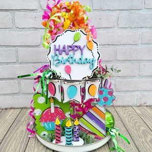 Birthday Tiered Tray Set | Celebration Tray Decor | Set of 5 | DIY ...