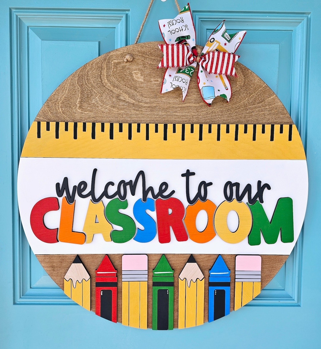 Welcome to Our Classroom Door Hanger | Teacher Gift | Classroom Decor ...
