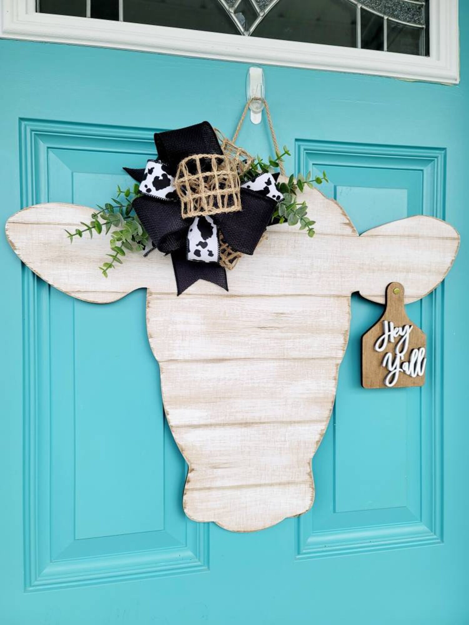 Cow Door Hanger Farm Life Door Decor DIY Cow - Etsy