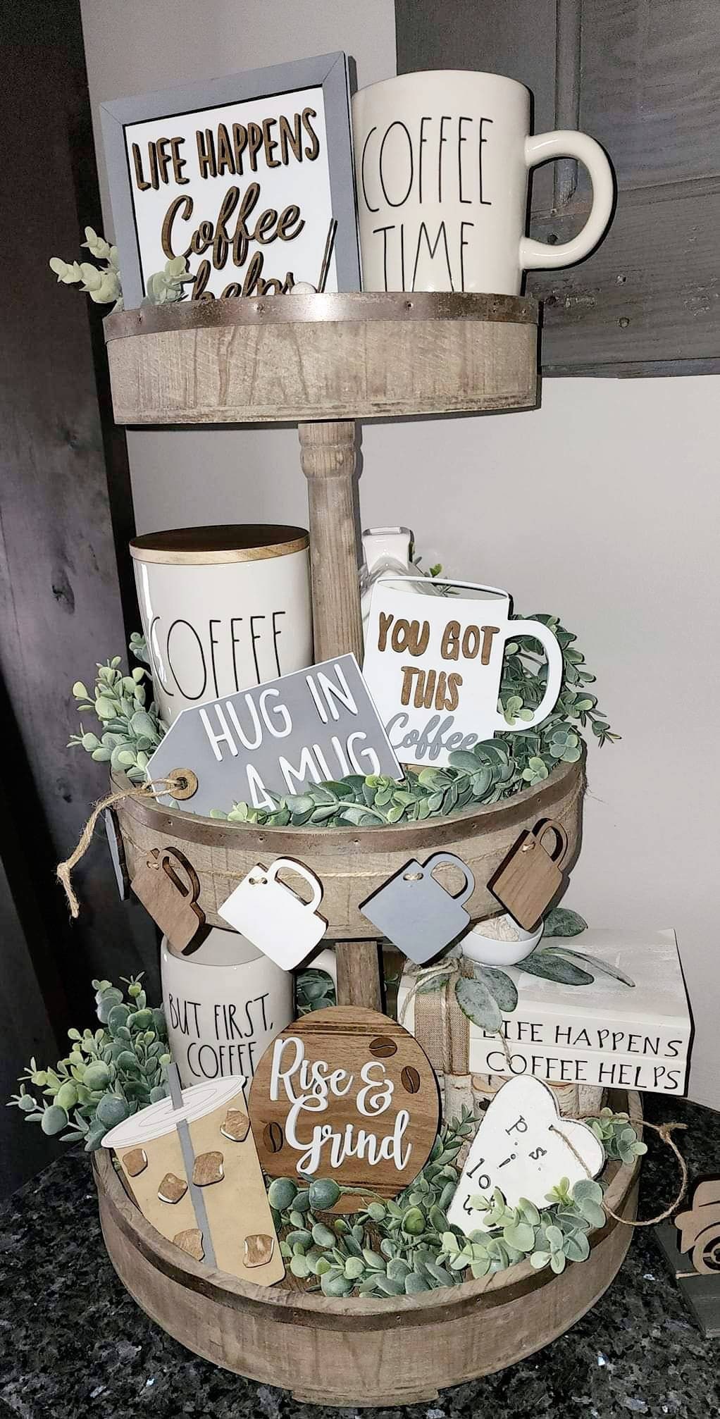 Coffee Tiered Tray Set Set of 6 Coffee Lover Gift DIY - Etsy