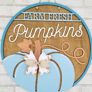 Farm Fresh Pumpkin Door Hanger | Fall Door Hanger | DIY Pumpkin Door ...