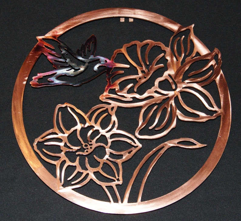 Hummingbird Daffodils Metal Art Woodland Nursery Art - Etsy