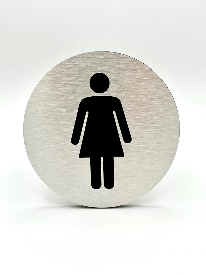 Round Restroom Sign / Modern Bathroom Sign / Restaurant Sign / - Etsy