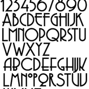 Art Deco, Narrow Modern House Numbers & Letters, Home Address, Mailbox ...