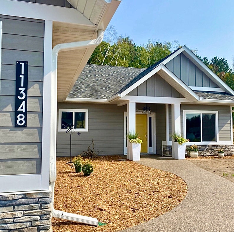 Five Number Vertical Address Sign Modern House Numbers - Etsy