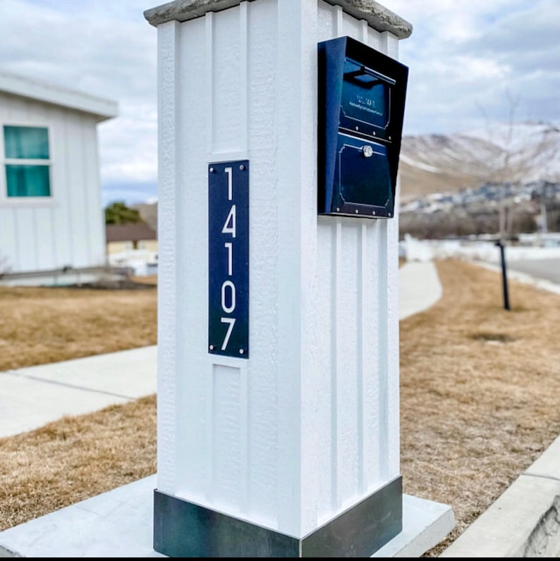 Five Number Vertical Address Sign Modern House Numbers - Etsy