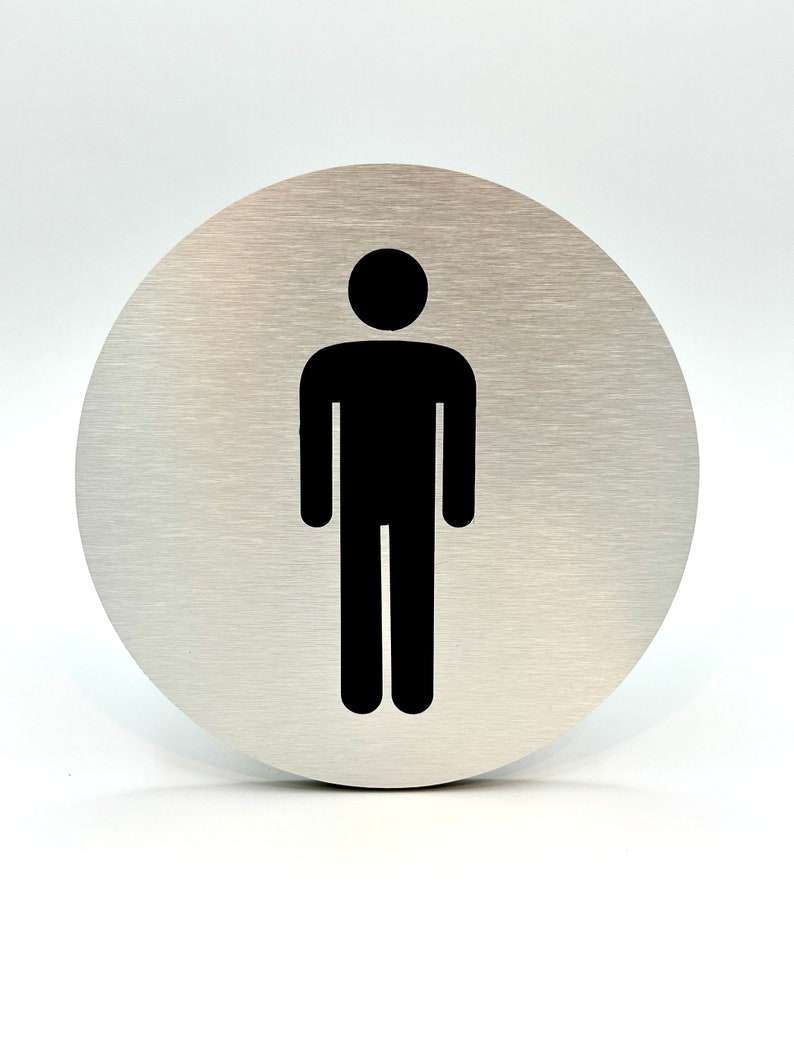 Round Restroom Sign / Modern Bathroom Sign / Restaurant Sign / - Etsy