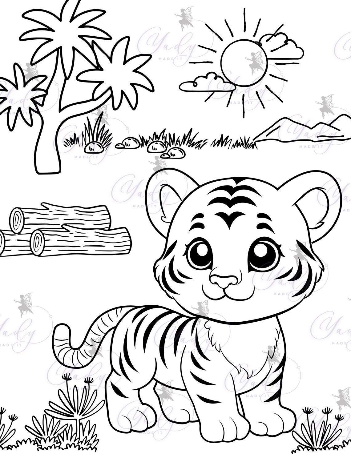Wild One Safari Animals Digital Coloring Book for Toddlers - Etsy