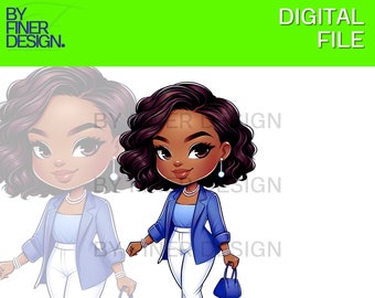 Zeta Phi Beta Sorority Doll | Zeta Chibi PNG | Digital Download - Etsy