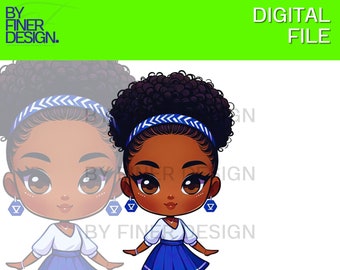 Zeta Phi Beta Sorority Doll | Zeta Chibi PNG | Digital Download - Etsy