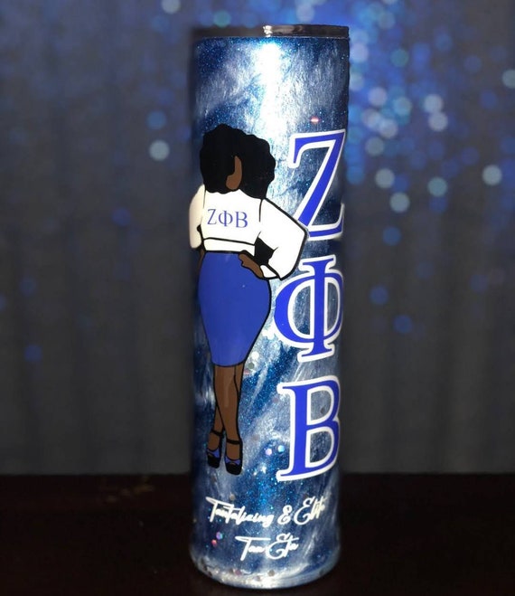 Zeta Phi Beta Lady Tumbler Zeta Tumbler | Etsy