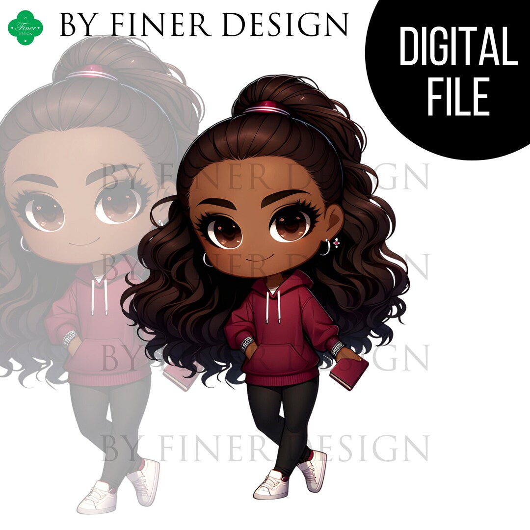 Delta Hoodie Chibi Doll Sorority Symbols PNG Digital Download - Etsy