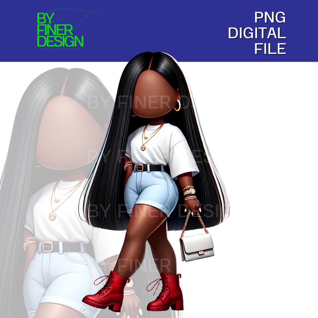 Maxine Chibi PNG | Black Girl Clipart | DST Sorority Digital Download ...